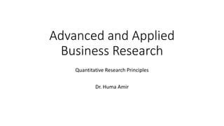 7 Essential Principles of Quantitative Research | PDF