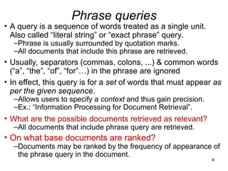 Information Retrieval QueryLanguageOperation.ppt | Search | Internet