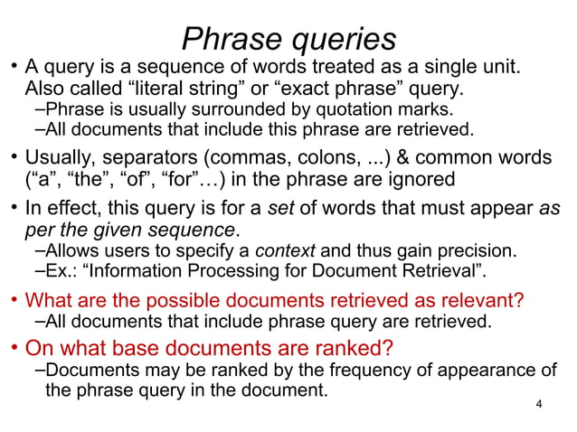 Information Retrieval QueryLanguageOperation.ppt | Search | Internet