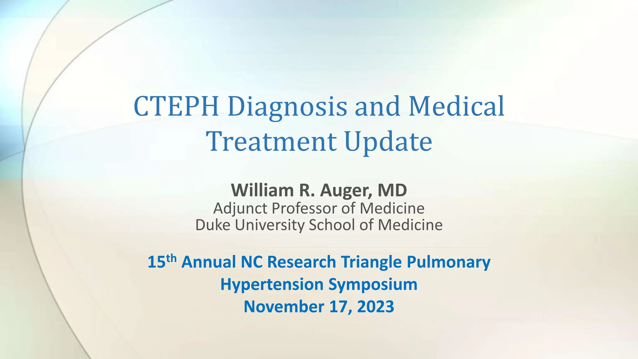 CTEPH Diagnosis and Medical Treatment Update | PPTX