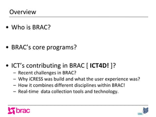 Monitoring service delivery: BRAC's experience with iCRESS | PPT