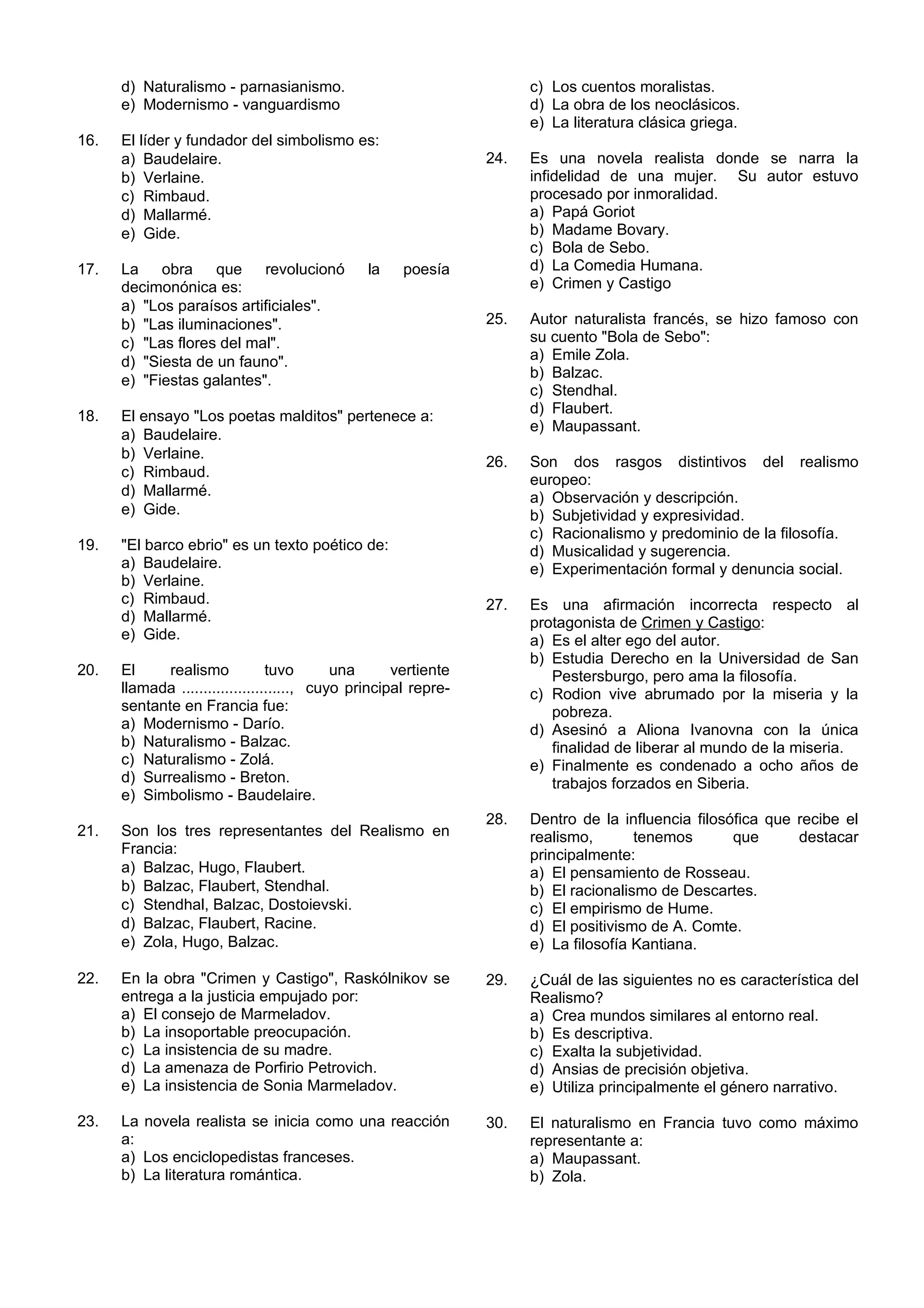 Realismo y simbolismo | DOC
