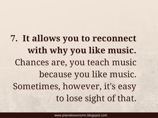 7 Reasons for Music Teachers to Learn New Music | PDF