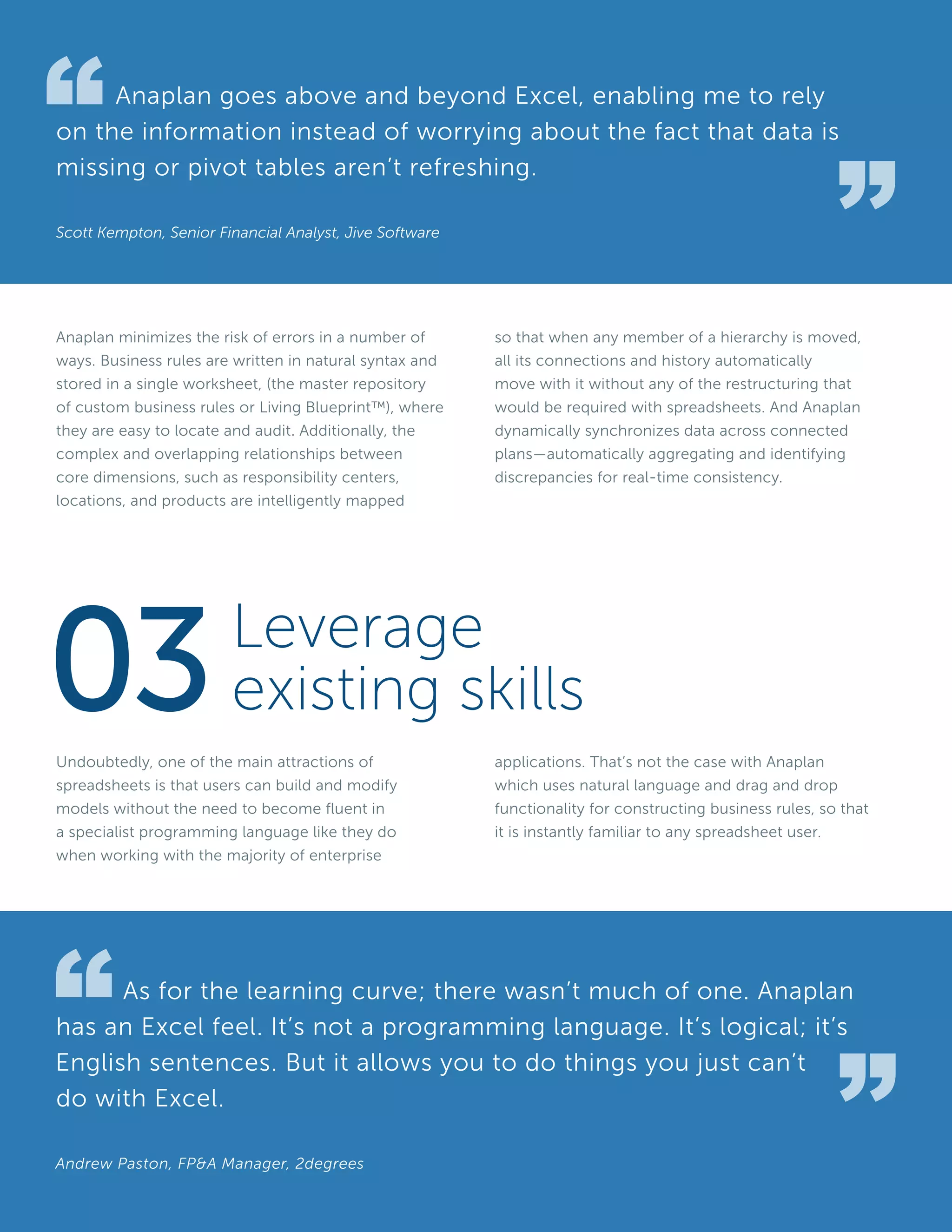 7 Reasons to Choose Anaplan | PDF