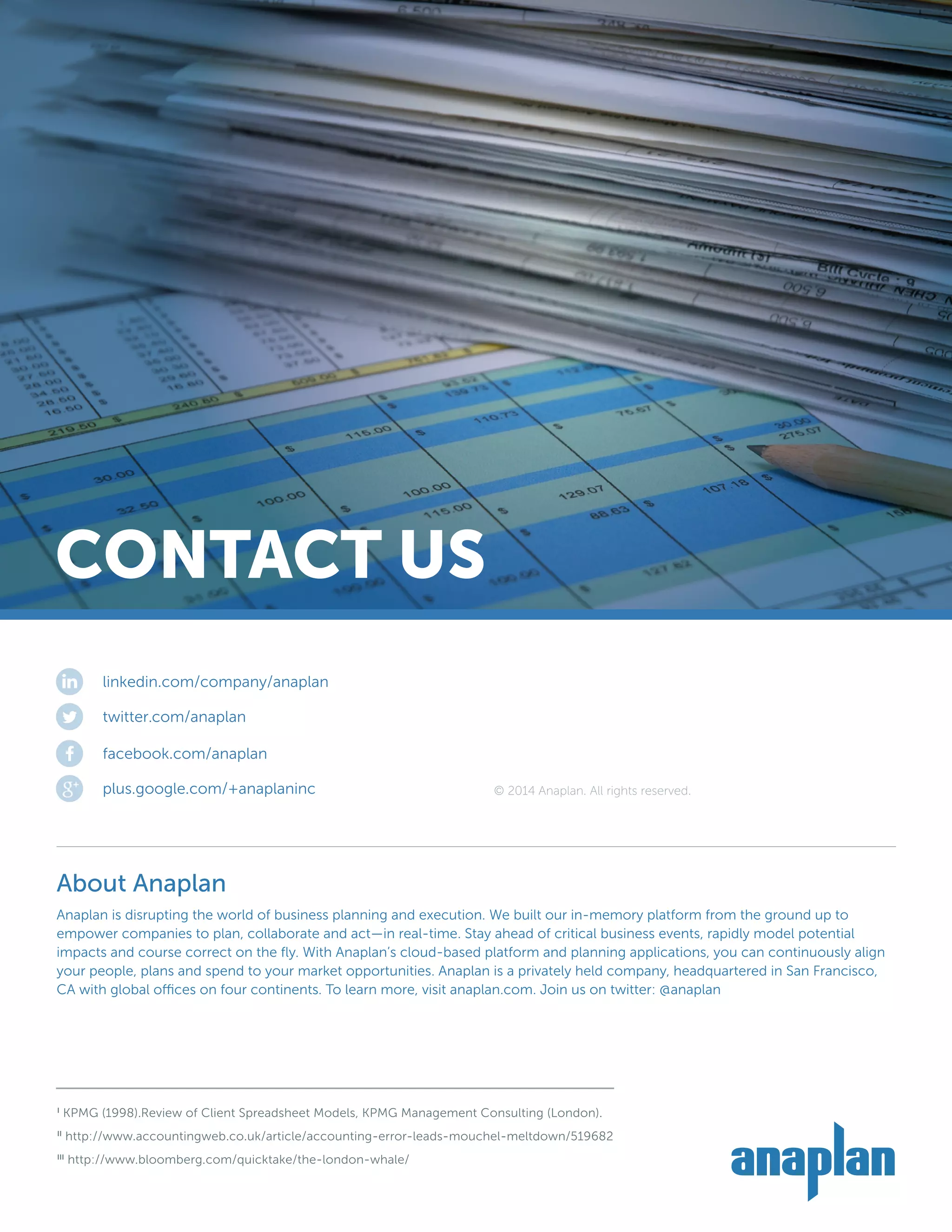 7 Reasons to Choose Anaplan | PDF