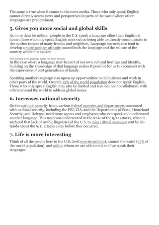 7 reasons to learn a foreign | PDF