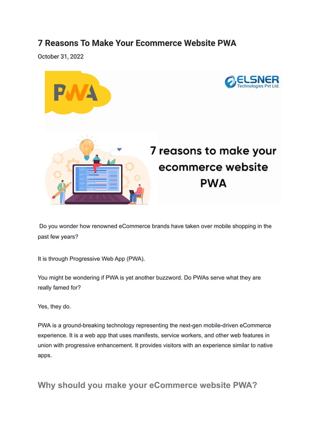 7 Reasons To Make Your Ecommerce Website PWA.pdf 7 Reasons To Make Your Ecommerce Website PWA.pdf