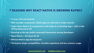 Checkout top 7 Reasons Why React Native is Growing Rapidly | PPT
