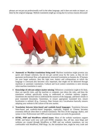 7 reasons why website translation is not working | PDF