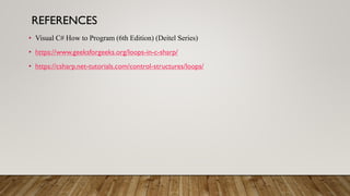 csharp repitition structures | PPT