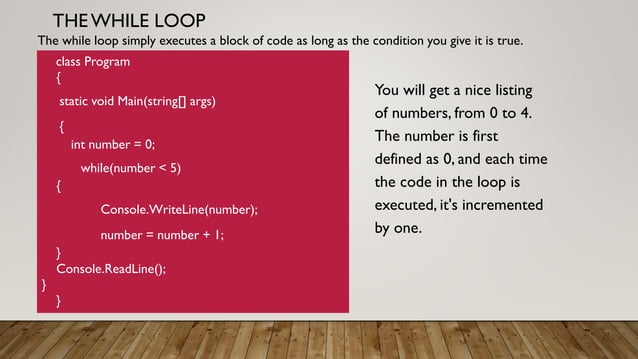 Csharp Repitition Structures Ppt 1418