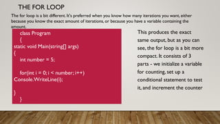 csharp repitition structures | PPT