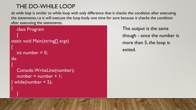 csharp repitition structures | PPT