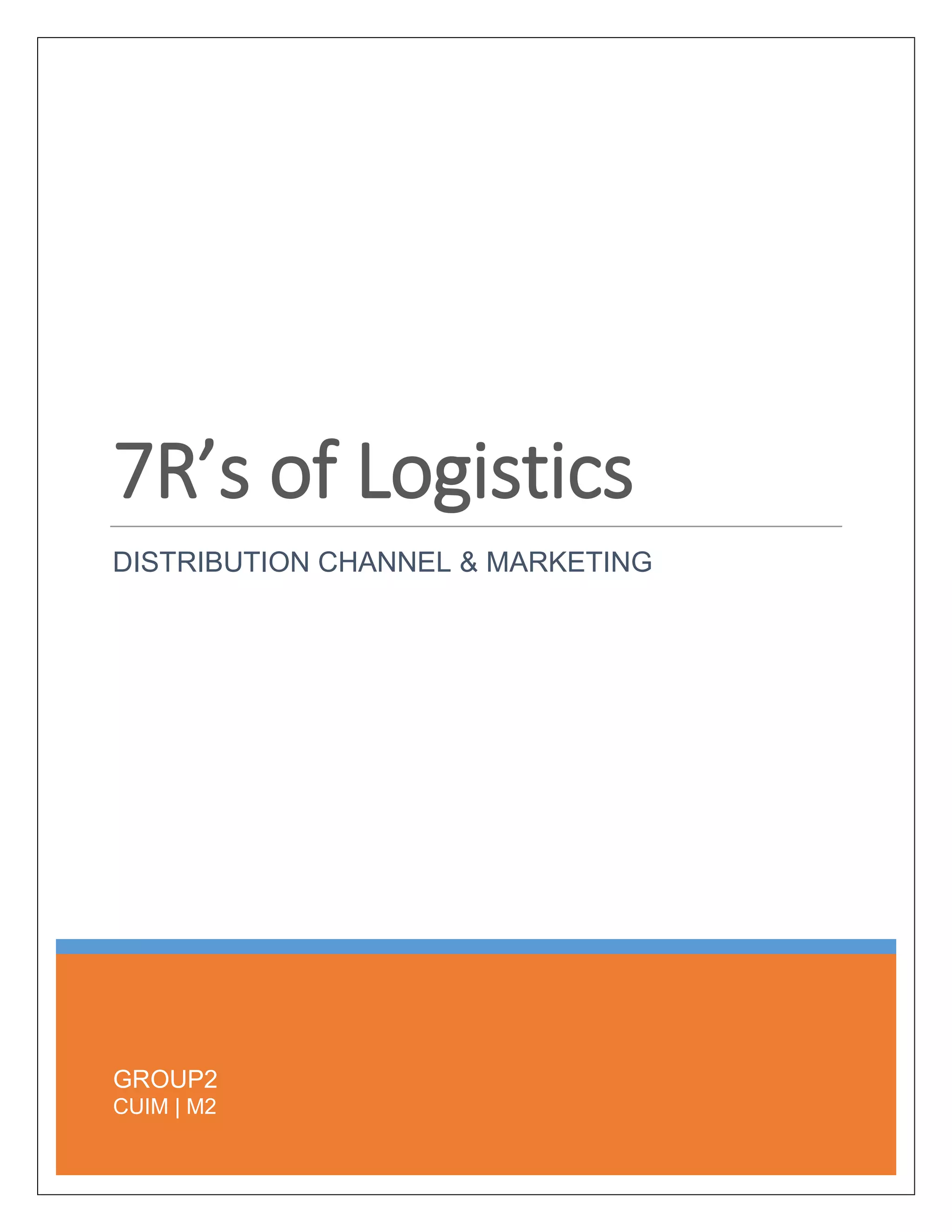 7 r's of logistics & 7 r's of Samsung Mobile in India | PDF