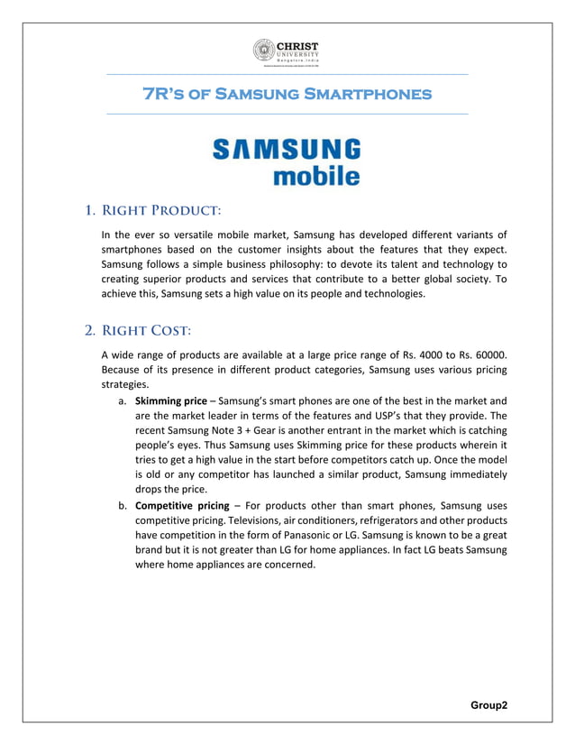 7 r's of logistics & 7 r's of Samsung Mobile in India | PDF