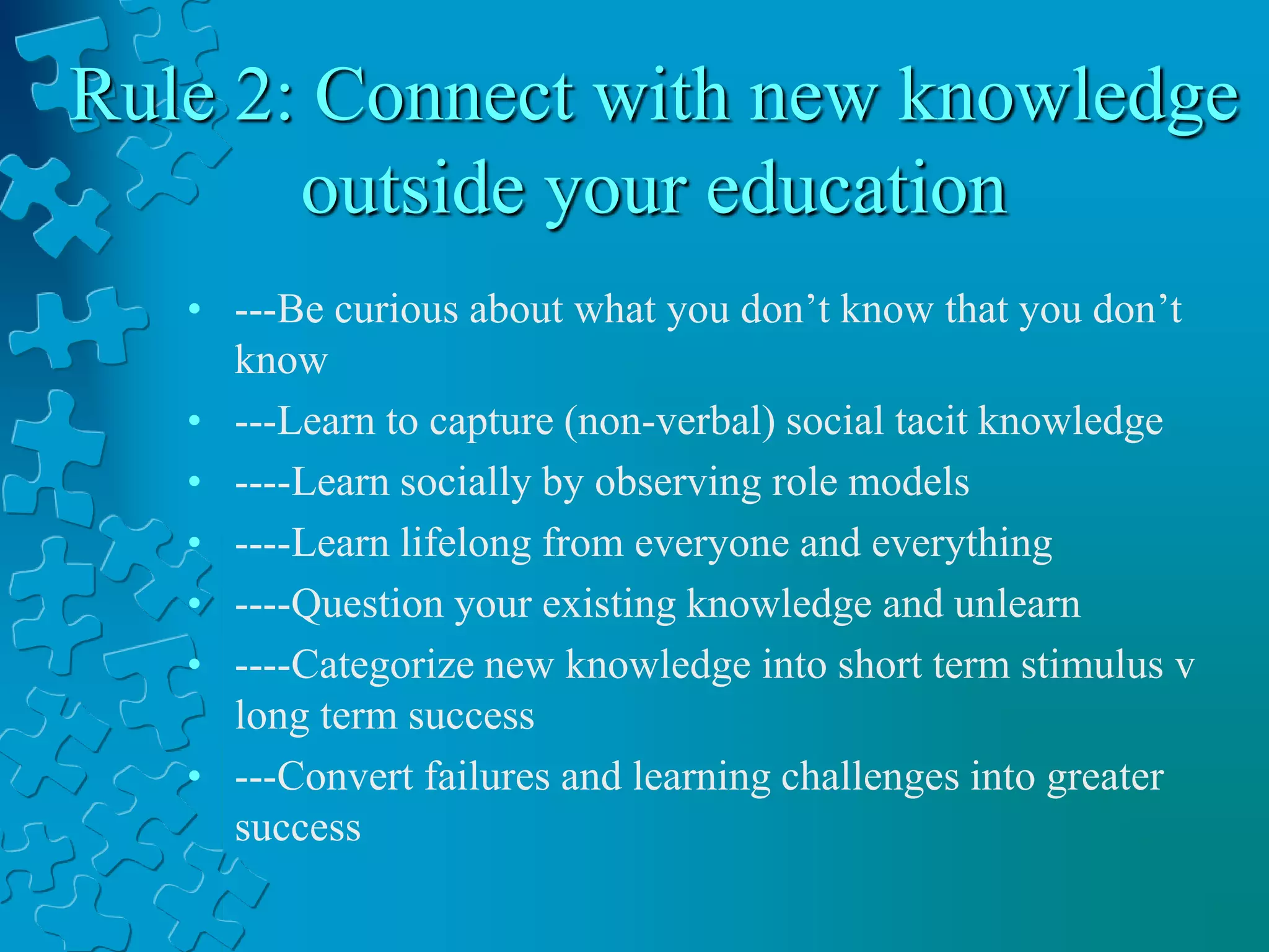7 rules for connecting with wisdom inter active session | PPT