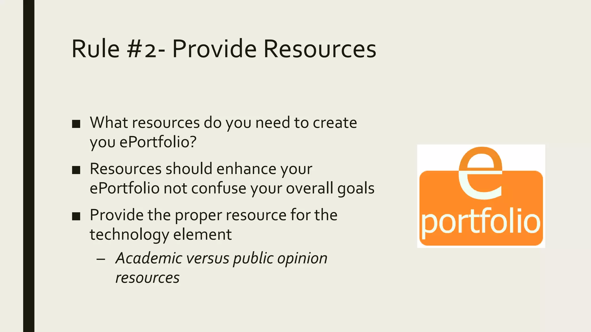 7 rules for effective eportfolios | PPT