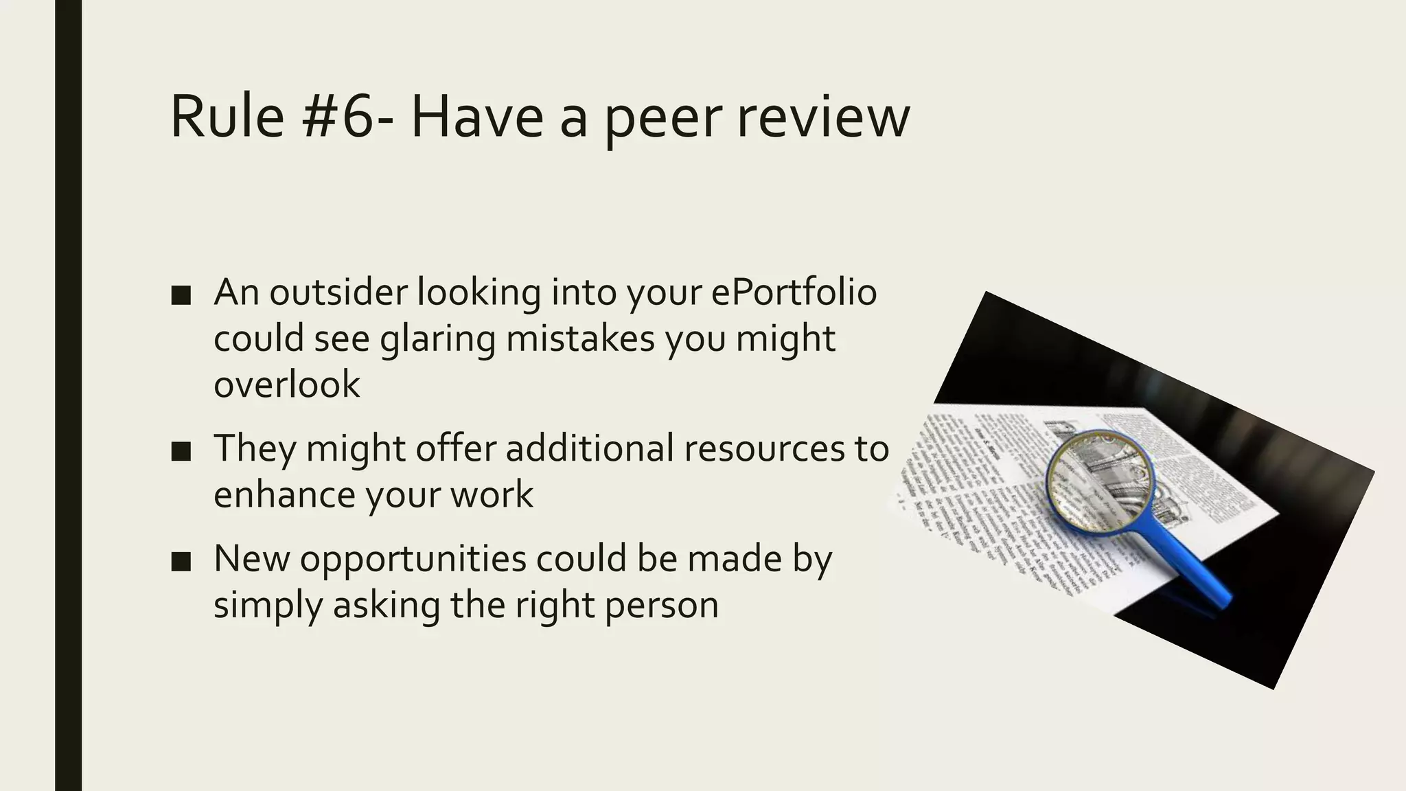 7 rules for effective eportfolios | PPT