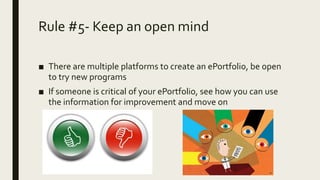 7 rules for effective eportfolios | PPT