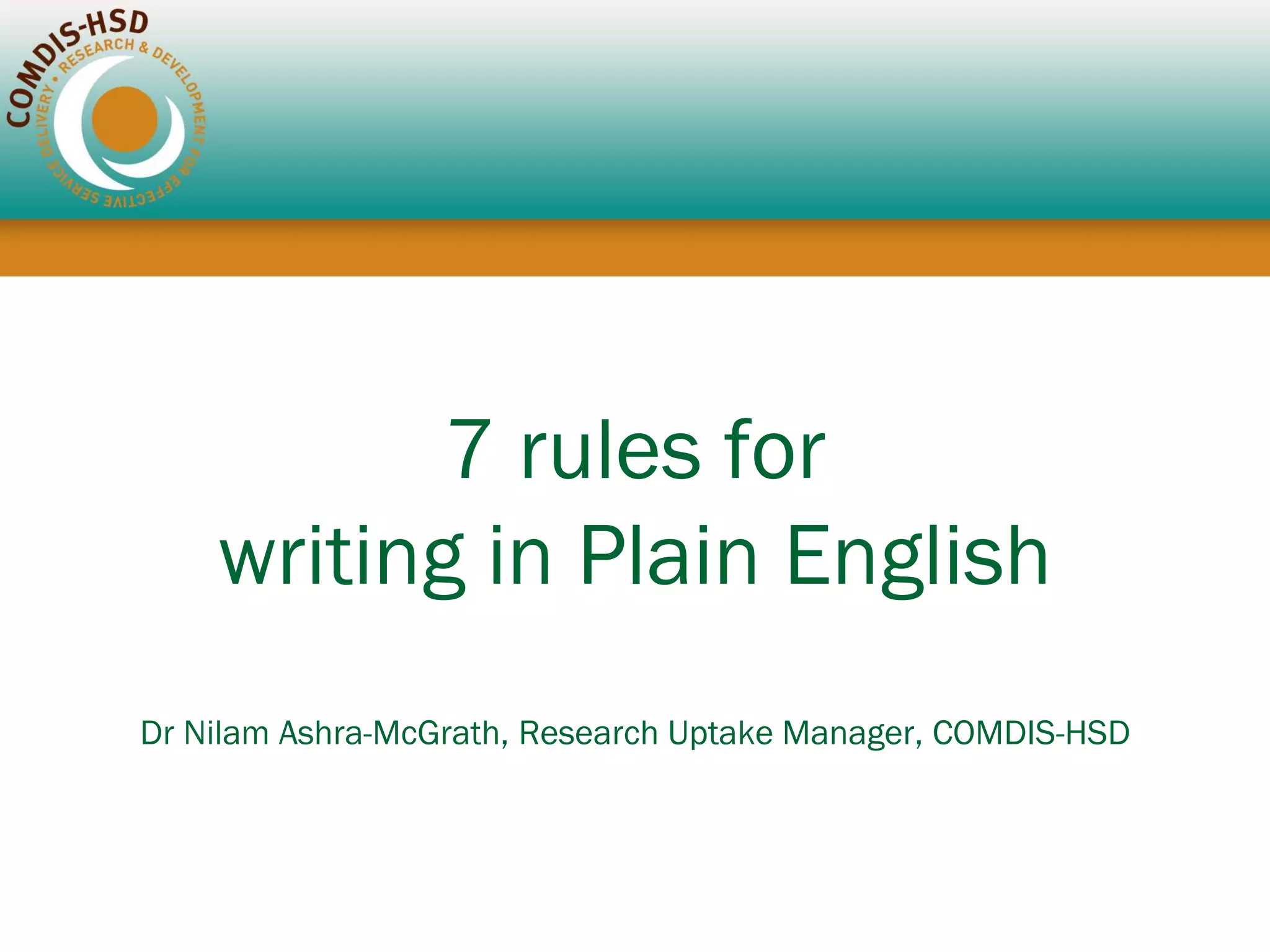 7 rules for writing in plain english | PDF