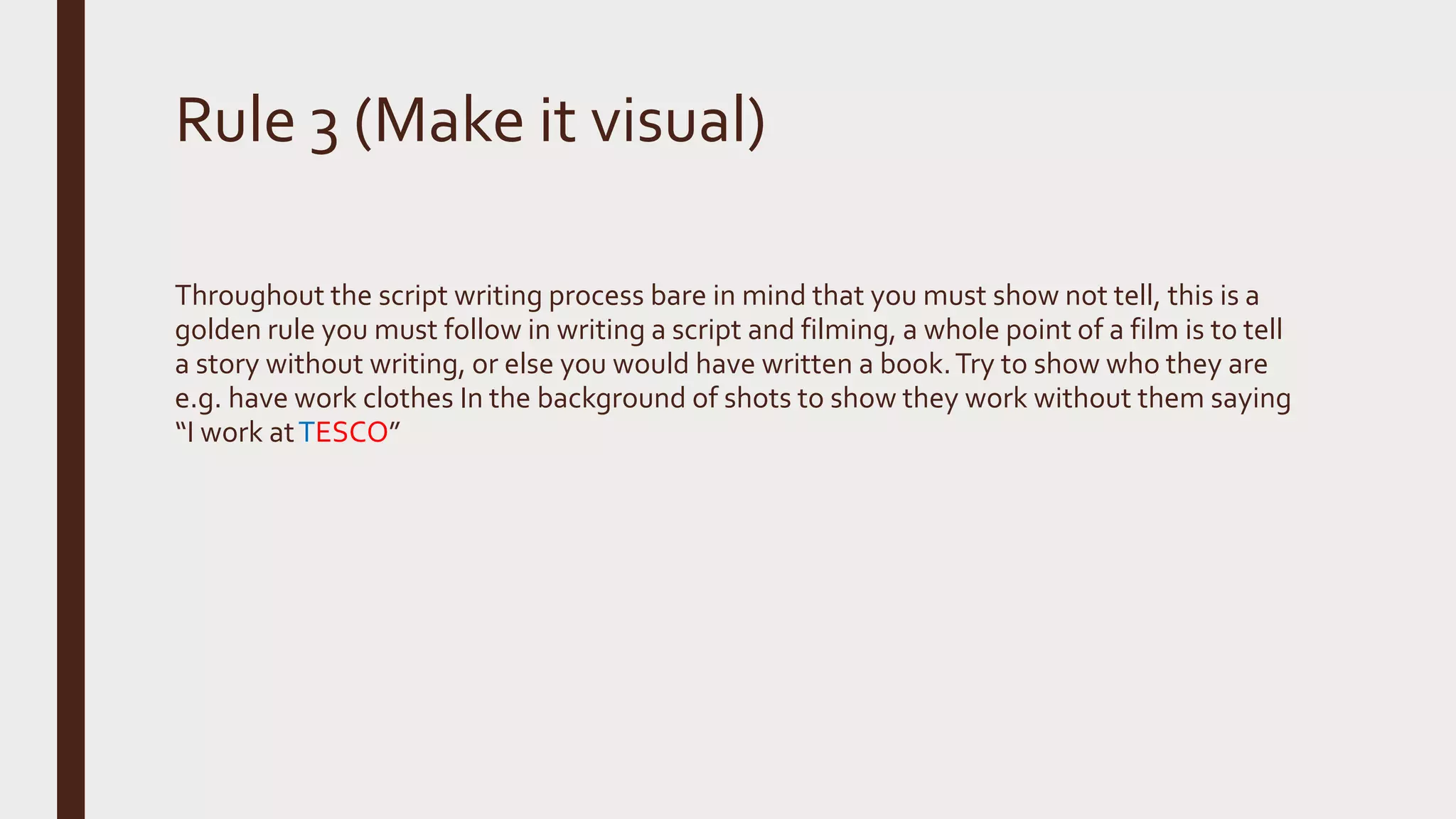 6 rules of film scripts | PPTX