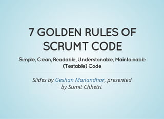 7 rules of simple and maintainable code | PDF
