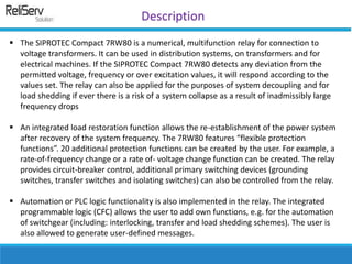 7RW80 Voltage Frequency Protection Relay | PPT
