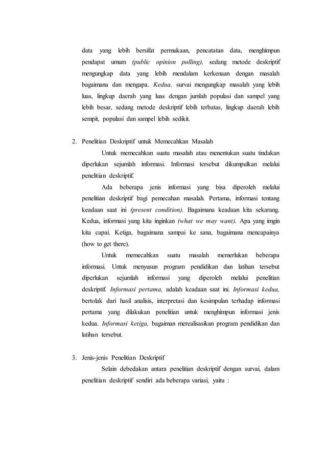 Metode deskriptif dan survai | DOCX