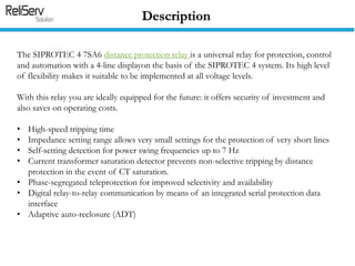 7SA61 Distance Protection Relay For All Voltage Levels | PDF