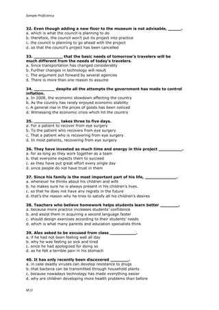 7 Sample Proficiency Test | DOC