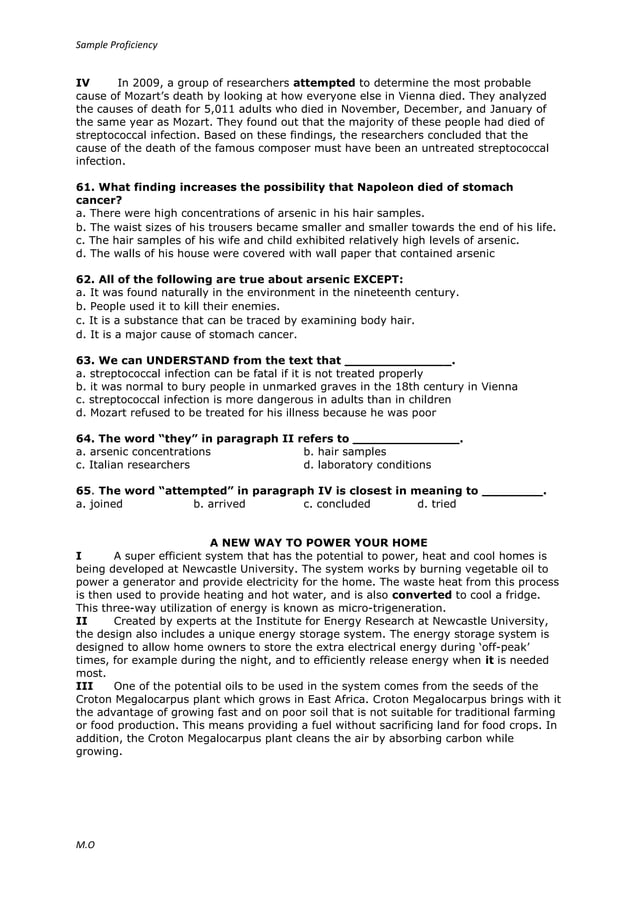 7 Sample Proficiency Test | DOC
