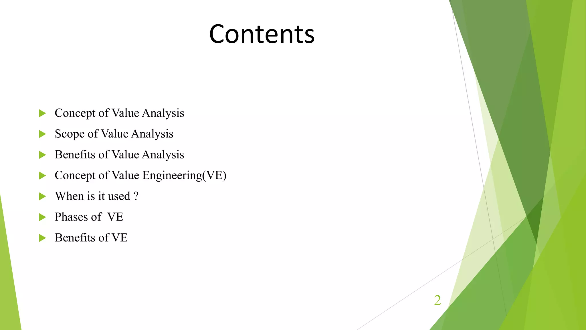 Value analysis and Value Engineering | PPTX