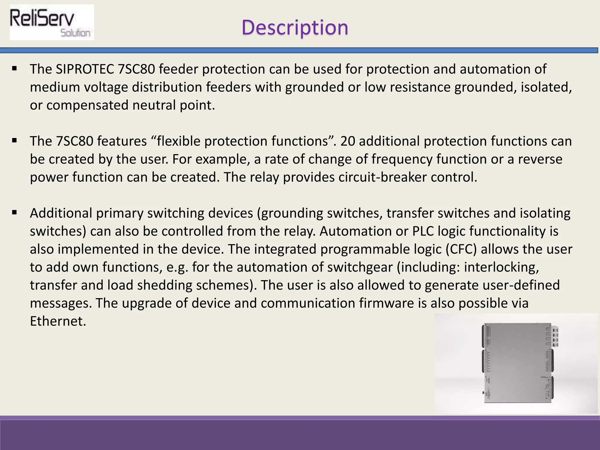 7SC80 Feeder Automation Controller | PDF
