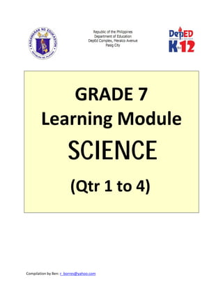 Grade 7 Learning Module in Science (Quarter 1 to 4) | PDF