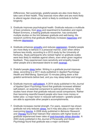 7 Scientifically Proven Benefits of Gratitude - By Amy Morin | PDF