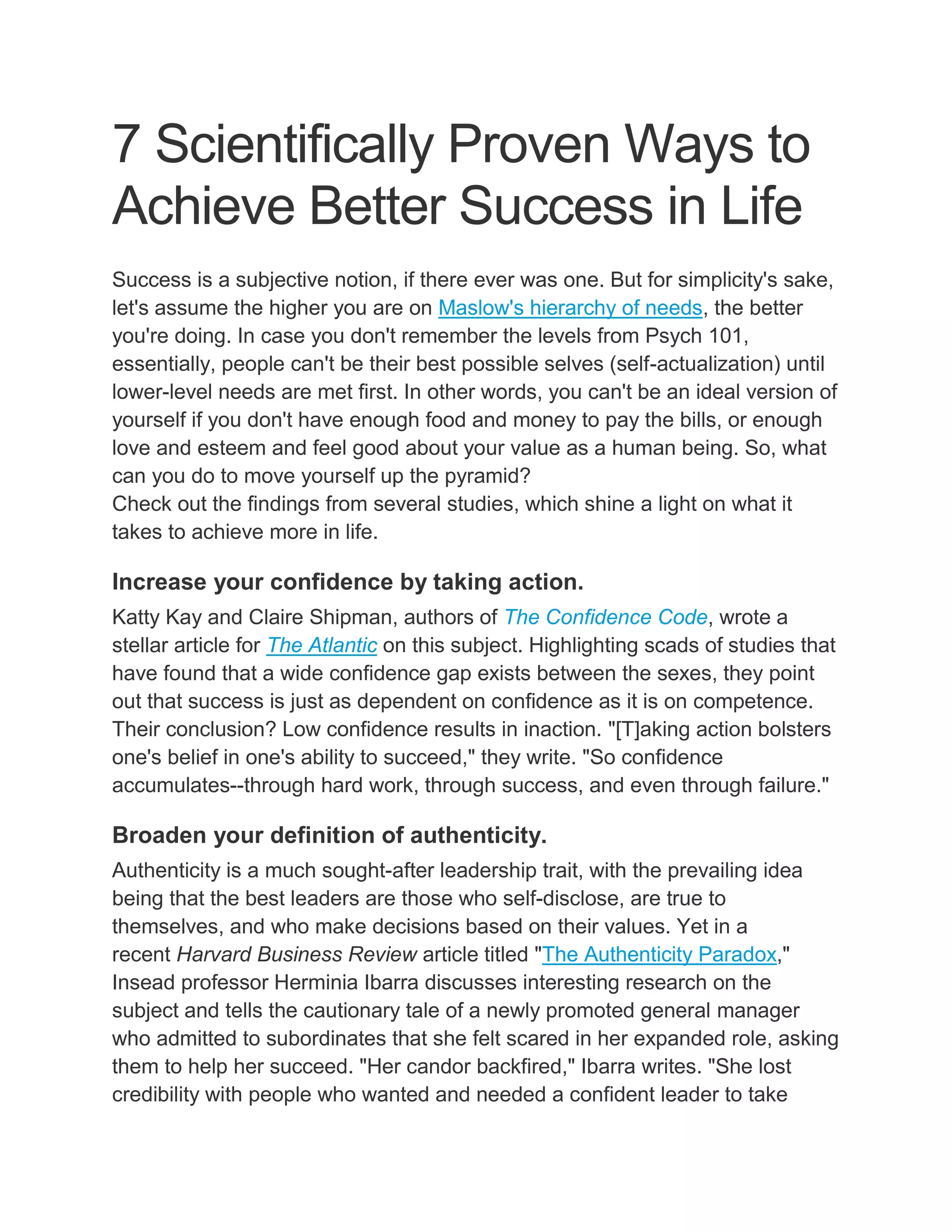 7 scientifically proven ways to achieve better success in life | PDF