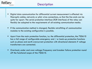 7SD610 Universal Differential Protection Relay | PDF