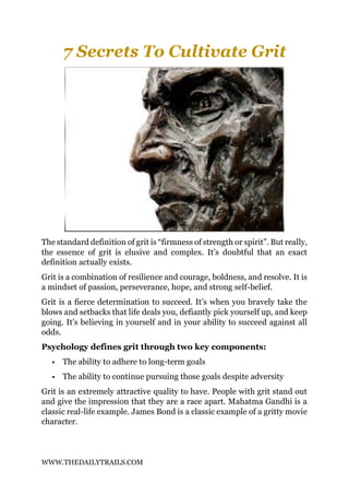 7 secrets to cultivate grit | PDF