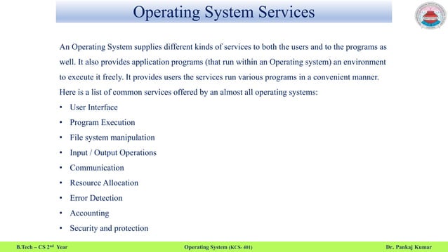Services of Operating System | PPTX