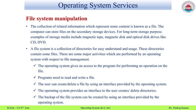 Services of Operating System | PPTX