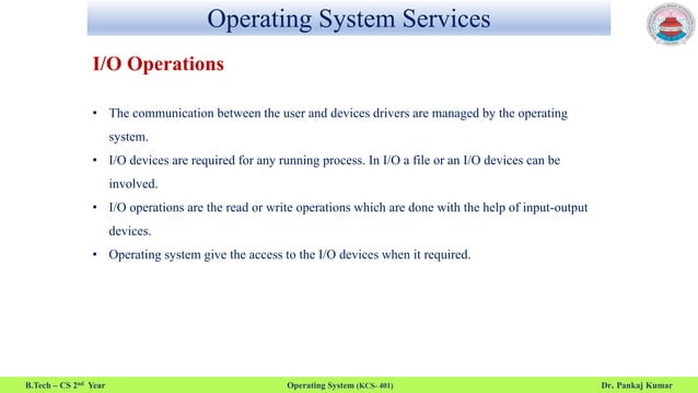 Services of Operating System | PPTX