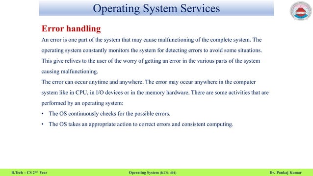 Services of Operating System | PPTX