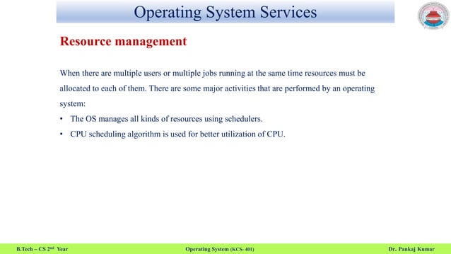 Services of Operating System | PPTX