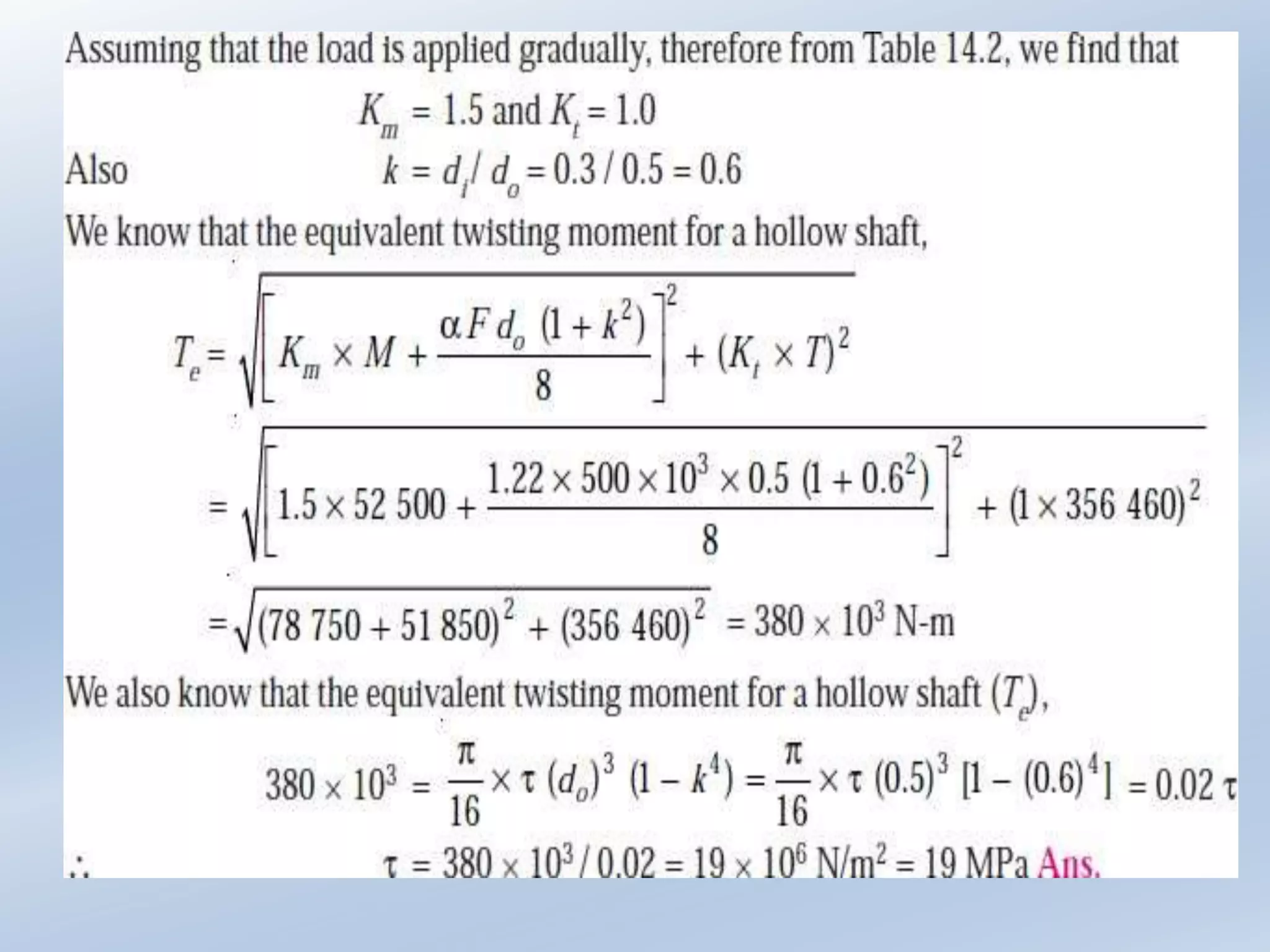 7 shaft shafts subjected to axial load in addition to combined torsion ...