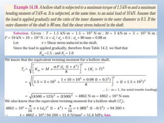 7 shaft shafts subjected to axial load in addition to combined torsion ...
