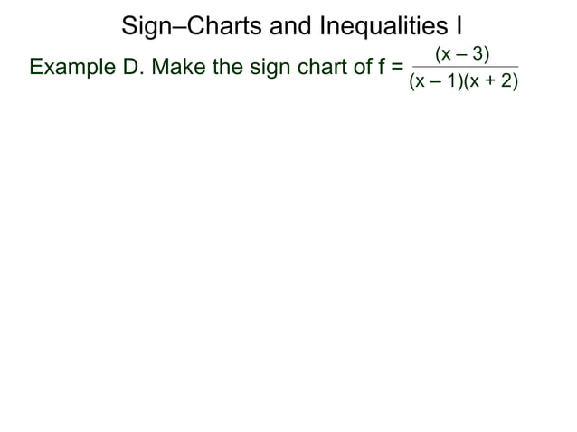 7 sign charts and inequalities i x | PPT