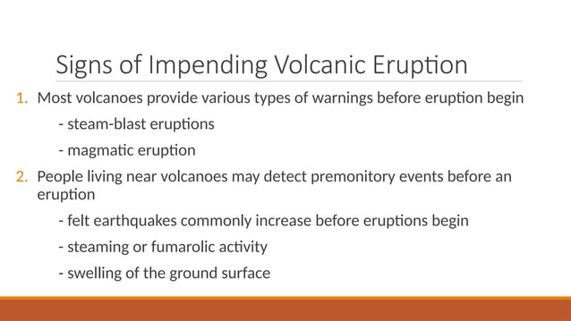 7 Signs of Impending Volcanic Ruption.pptx | Geology | Science