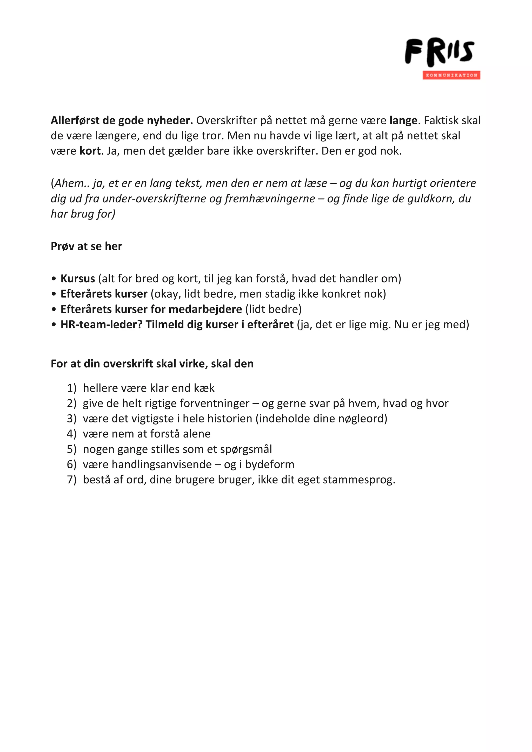 7 simple råd til ordentlige overskrifter | PDF