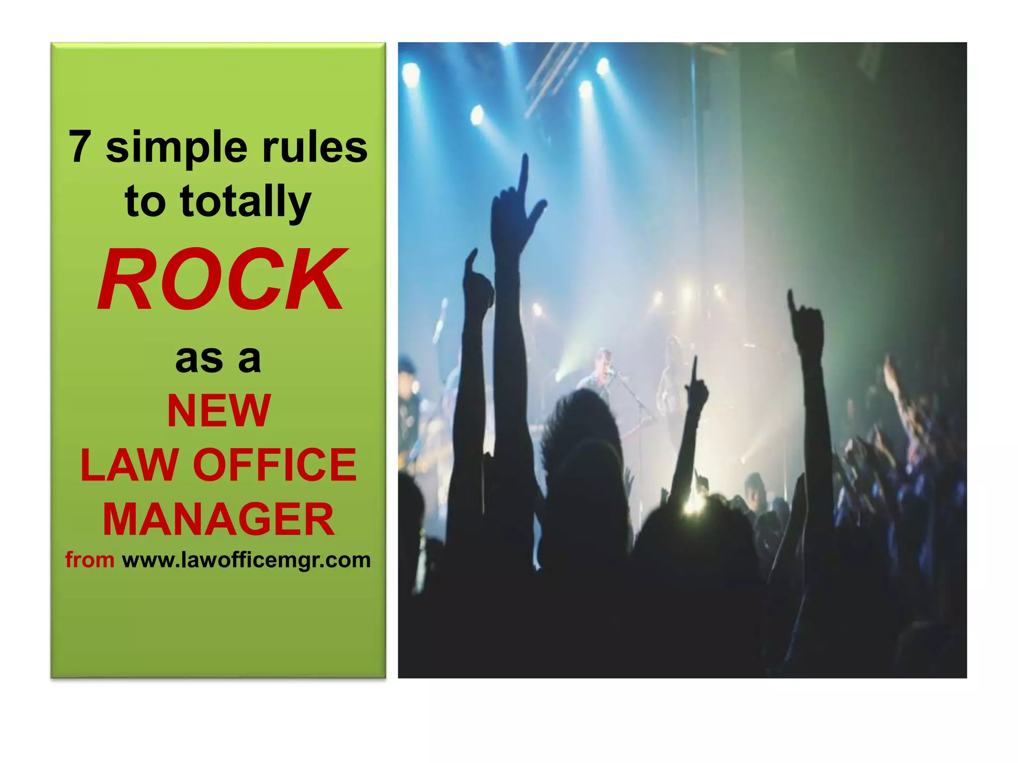 7 simple rules to totally rock as a new lom | PPTX