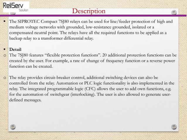 7SJ80 Overcurrent Relay | PDF